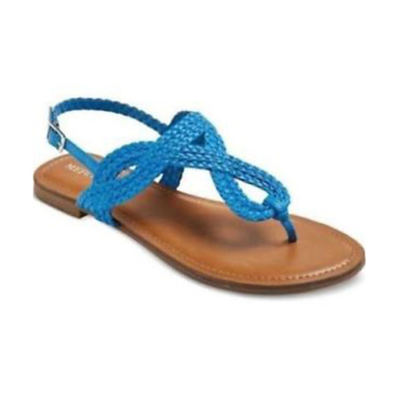 Merona | Shoes | Merona Jana Thong Gladiator Braided Blue Sandals ...